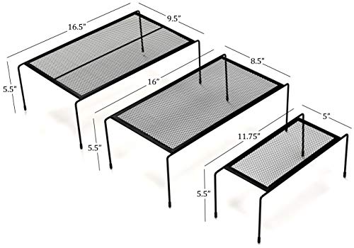 Kitchen Cabinet Organizer Set - Three Shelves, Two Under Shelf Baskets will Instantly Create Additional Cabinet or Counter Storage Space to Organize your Dishes, Glasses and Food Items. (5-Piece Set)