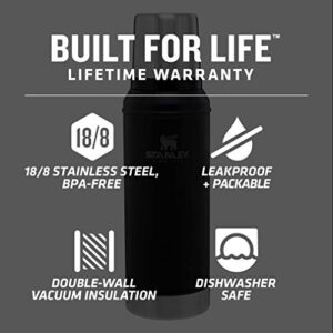 Stanley Classic Vacuum Insulated Wide Mouth Bottle - BPA-Free 18/8 Stainless Steel Thermos for Cold & Hot Beverages – Keeps Liquid Hot or Cold for Up to 24 Hours