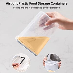 Airtight Food Storage Containers Set-Kitchen and Pantry Organization 16 Pack, BPA-Free Plastic Containers with Lids for Dry Food, Cereal, Flour & Sugar, Include Labels, Marker & Spoon Set