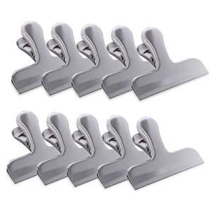 10 pack heavy duty metal silver chip bag clip clamps for air tight seal kitchen food saver, arts & crafts (3″ inches)