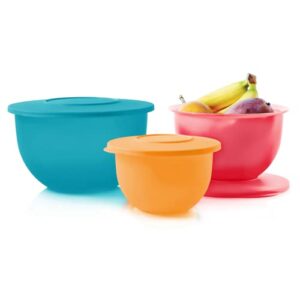 tupperware brand impressions 6-piece classic bowl set (3 bowls + 3 lids) – dishwasher safe & bpa free – airtight, leak-proof food storage containers for fridge & pantry