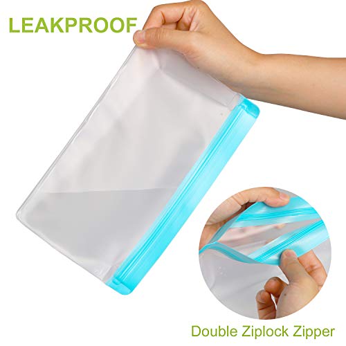 Reusable Ziplock Bags Silicone, 10 Pack Reusable Freezer Bags LeakProof, Seal Reusable Snack Bags for Kids - 2 Gallon + 4 Sandwich + 4 Snack Bags for Food Storage Meat Fruit Cereal | BPA Free