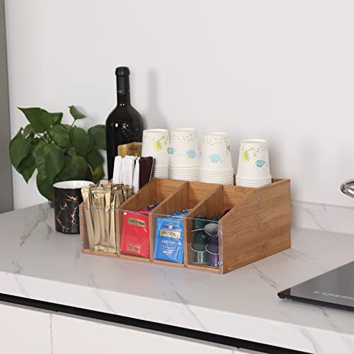 AEEHFENG Coffee Station Organizer Coffee Bar Organizer for Countertop Office Coffee Station Farmhouse Coffee Caddy Coffee Bar Accessories and Organizer for Coffee Pods, Syrup, Cups, and Stirrer