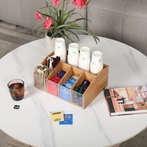 AEEHFENG Coffee Station Organizer Coffee Bar Organizer for Countertop Office Coffee Station Farmhouse Coffee Caddy Coffee Bar Accessories and Organizer for Coffee Pods, Syrup, Cups, and Stirrer