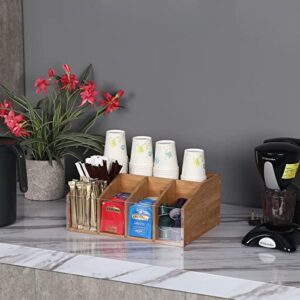 AEEHFENG Coffee Station Organizer Coffee Bar Organizer for Countertop Office Coffee Station Farmhouse Coffee Caddy Coffee Bar Accessories and Organizer for Coffee Pods, Syrup, Cups, and Stirrer