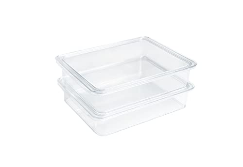 Kitchen Spaces KSDB12-AMZ Compact Deli Bins Stackable Food Storage Organizer for Fridge, Freezer, and Pantry, 8.7" x 3.5" x 6.8", Clear