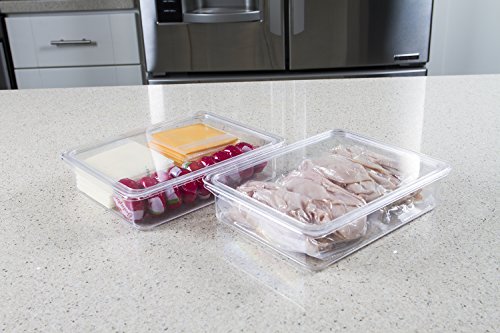 Kitchen Spaces KSDB12-AMZ Compact Deli Bins Stackable Food Storage Organizer for Fridge, Freezer, and Pantry, 8.7" x 3.5" x 6.8", Clear