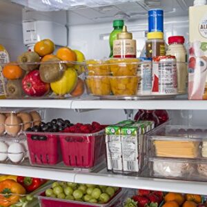 Kitchen Spaces KSDB12-AMZ Compact Deli Bins Stackable Food Storage Organizer for Fridge, Freezer, and Pantry, 8.7" x 3.5" x 6.8", Clear