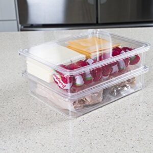 Kitchen Spaces KSDB12-AMZ Compact Deli Bins Stackable Food Storage Organizer for Fridge, Freezer, and Pantry, 8.7" x 3.5" x 6.8", Clear