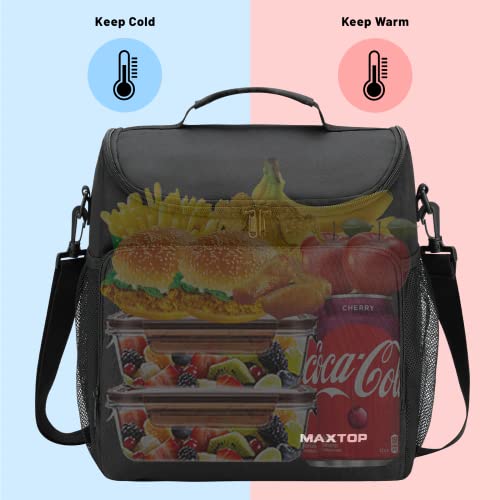 MAXTOP Lunch Box for Men & Women, Reusable Insulated Lunch Cooler Bags for Women with Adjustable Strap, medium Thermal Lunch Tote Bag for Office Work Hiking Outdoor Picnic Beach