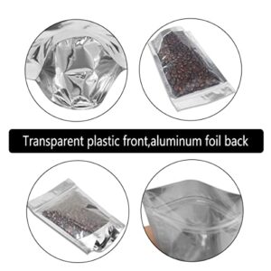 LOKQING Mylar Bags for Food Storage Resealable Bags for Small Business Stand Up Packaging Bags (100PACK,4.9 x7.9Inches)