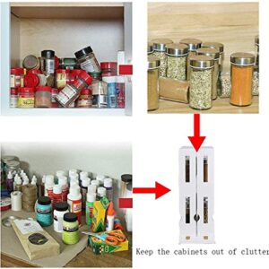 Spice Rack Seasoning Storage Holder, Two 2-Tiered Shelves, Seasoning Spice Jar Rack Rotating Cabinet Shelf Double Kitchen Organizer Swivel Spice Rack For Spice Bottles