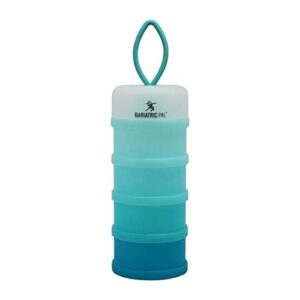 4 compartment detachable, stackable, and portion controlled food & powder storage containers by bariatricpal (blue-teal)