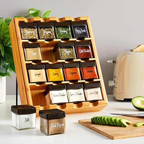 Talented Kitchen 272 Spice Labels Stickers, Clear Spice Jar Labels Preprinted for Seasoning Herbs Kitchen Spice Rack Organization, Water Resistant, Black and White Script