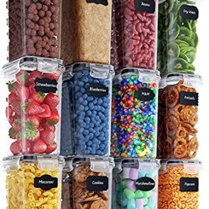 Airtight Food Storage Containers with Lids for Kitchen & Pantry Organization - Set of 12/2L Each - Kitchen Must Haves for Flour, Sugar & Dry Food Storage - BPA Free Plastic Canisters with Accessories