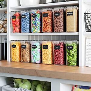 Airtight Food Storage Containers with Lids for Kitchen & Pantry Organization - Set of 12/2L Each - Kitchen Must Haves for Flour, Sugar & Dry Food Storage - BPA Free Plastic Canisters with Accessories