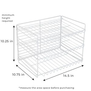 Smart Design 3-Tier Can Rack Organizer - Adjustable - Steel Metal Wire - Pantry, Spice, Cabinet, Under Sink, Fridge Storage Organization - Kitchen (14.5 x 10.25 Inch) [White]