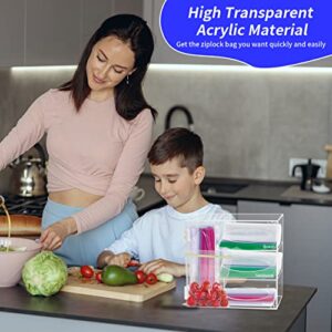 A & R Acrylic Ziplock Bag Organizer, Storage Bag Organizer for Drawer, Compatible with Gallon, Quart, Sandwich and Snack