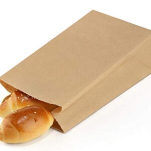 BagDream Brown Paper Lunch Bags Bread Bags 12lb 7x4.5x13.75 Inches 50Pcs Kraft Paper Bags, Paper Snack Bags Bread Bags, 100% Recycled Kraft Lunch Bags