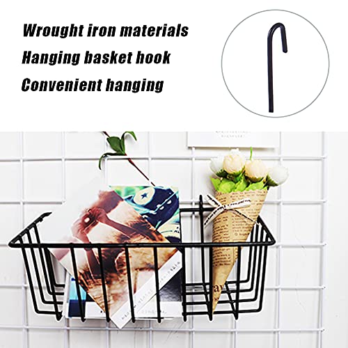 3 Pack Wall Grid Panel Hanging Wire Basket,Wall Storage and Display Basket,Grid Wall Storage Basket for Kitchen,Home Decor Supplies,Black