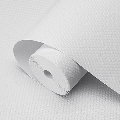 Shelf Liner Kitchen Drawer Liners - White Shelf Liners Non Adhesive, Easy to Cut PABUSIOR Liner for Drawers and Cabinets Roll, Soft, Non-Slip, Waterproof Cabinet Liner (12 x 96 Inch)