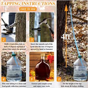 Hortsun 5 Set Maple Syrup Tree Tapping Kit Maple Syrup Sugaring Starter Taps Include 5 Pieces Maple Tree Tap Extractors and 5 Pieces Syrup Collection Extractor Tubes for Birch Maple Syrup Supplies