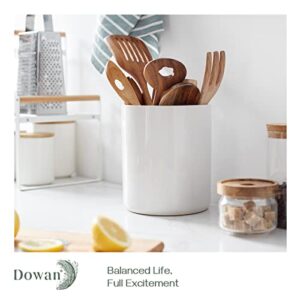 DOWAN Utensil Holder, Large Utensil Holder for Kitchen Counter (H7.2” x W6.2”), Ceramic Cooking Utensil Crock, Anti-Scratches and Stable, Spoon Holder for Kitchen Decor