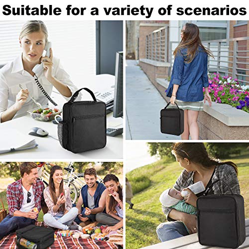 LivingAid Insulated Lunch Bag for Men Women Adults with Flatware Set, Portable Small Reusable Lunch Box Container for Office, Outdoors, On the Go