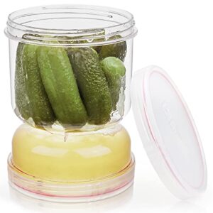 aixibu pickle jar with strainer flip,40oz pickle flip jar with double leak proof,food storage container of pickles(1pcs)