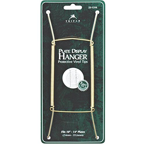 TRIPAR 10-14 Inch Brass Plate Wire Wall Plate Hanger