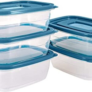 PEDECO Rectangle Plastic Portion box Sets with Lids.Food Storage Box,Container Sets,Food Storage,Food Containers,Cereal Containers,use for School,Work and Travel,0.53 quarts(500ML) per box,Set Of 5