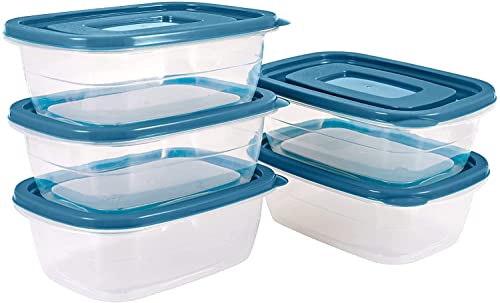 PEDECO Rectangle Plastic Portion box Sets with Lids.Food Storage Box,Container Sets,Food Storage,Food Containers,Cereal Containers,use for School,Work and Travel,0.53 quarts(500ML) per box,Set Of 5