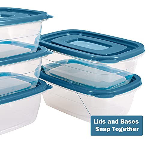 PEDECO Rectangle Plastic Portion box Sets with Lids.Food Storage Box,Container Sets,Food Storage,Food Containers,Cereal Containers,use for School,Work and Travel,0.53 quarts(500ML) per box,Set Of 5