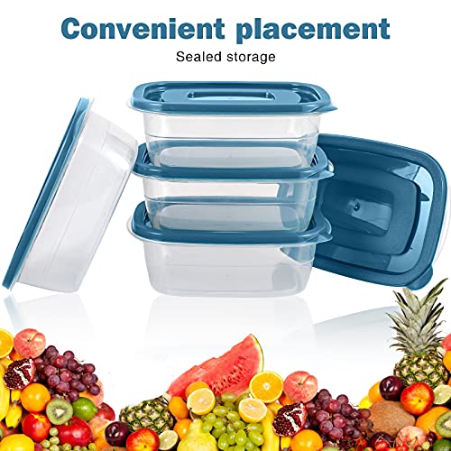 PEDECO Rectangle Plastic Portion box Sets with Lids.Food Storage Box,Container Sets,Food Storage,Food Containers,Cereal Containers,use for School,Work and Travel,0.53 quarts(500ML) per box,Set Of 5