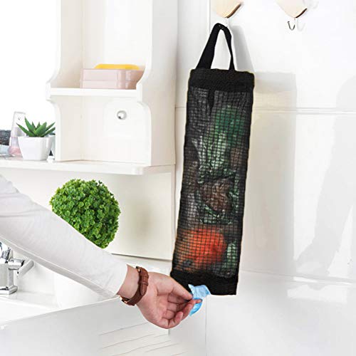 2 Packs Plastic Bag Holder, Grocery Bag Holder Trash Bags Holder Organizer Mesh Hanging Storage Dispensers Breathable Mesh Garbage Bag Organizer Plastic Bag Storage for Kitchen