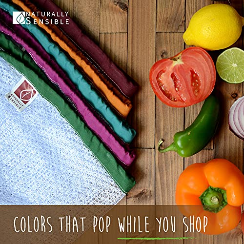 Naturally Sensible Reusable Produce Bags | Sturdy Mesh Grocery Tote (5 Bag Set)