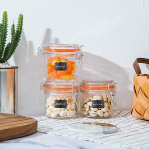 Glass Jars With Airtight Lids,Encheng 7 oz Mason Jars,Glass Jars With Leak Proof Rubber Gasket 200ml,Storage Jars With Hinged Lid for Home and Kitchen,GlassStorage Containers With Lids 12 Pack …