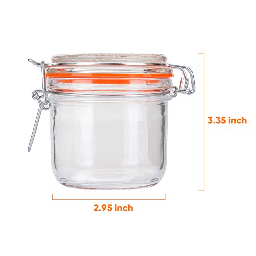 Glass Jars With Airtight Lids,Encheng 7 oz Mason Jars,Glass Jars With Leak Proof Rubber Gasket 200ml,Storage Jars With Hinged Lid for Home and Kitchen,GlassStorage Containers With Lids 12 Pack …