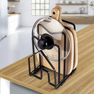 Lomoky Cutting Board Rack Holder Chopping Board Organizer, Stand Holder Pot Pan Lid Organizer Rack for Dish Drain Kitchen Countertop Cookie Sheet Storage