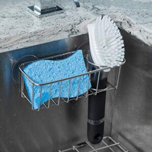 Simplique Sponge and Brush Holder Caddy For Kitchen Sink With Suction Cups