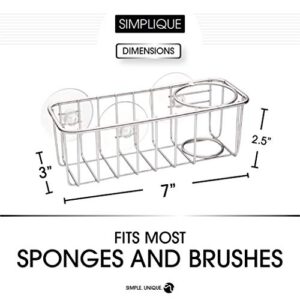 Simplique Sponge and Brush Holder Caddy For Kitchen Sink With Suction Cups