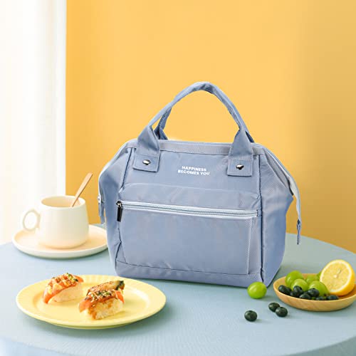 Charcy Lunch Bag for Women, Large Lunch Box for Men Heavy Duty, Reusable Lunch Tote for Work - Blue - Upgrated