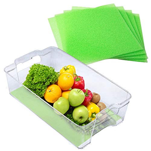 Dualplex® Fruit & Veggie Life Extender Liner for Fridge Refrigerator Drawers, 13 x 10.5 Inches (4 Pack) – Extends The Life of Your Produce & Prevents Spoilage