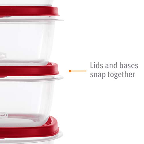 Rubbermaid Easy Find Lids 5-Cup Food Storage and Organization Containers and Lids, 2-Pack, Racer Red,