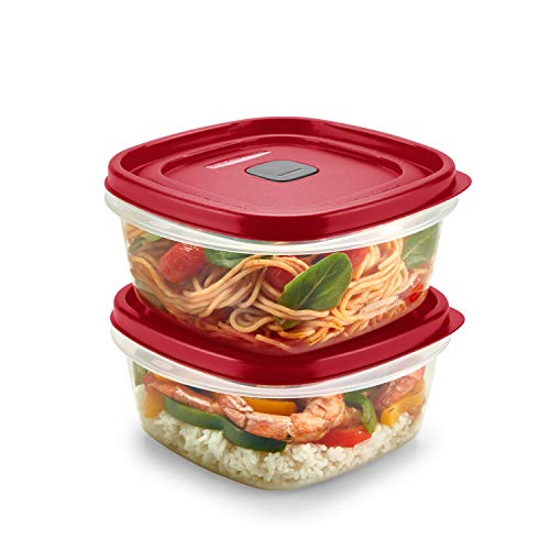 Rubbermaid Easy Find Lids 5-Cup Food Storage and Organization Containers and Lids, 2-Pack, Racer Red,