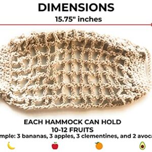 Hanging Fruit Hammock Under Cabinet - 1 Macrame Fruit Hammock Kitchen Under Cabinet, 2PCS Hooks - Handwoven Cotton Basket Storage for Produce, Banana - Boho Kitchen Decor For More Counter Space at Home Boat Camper RV