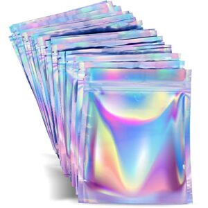 100 pieces mylar bag – 4x6″ | mylar bags | food storage | coffee storage | candy bags | resealable bags for small business and packaging| holographic bags | pouch bags | package bags | smell proof bag