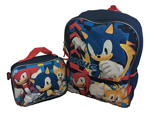 Sonic Full Size 16 Inch Backpack with Detachable Lunch Box