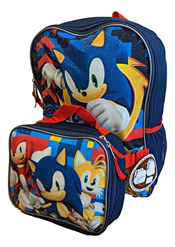 Sonic Full Size 16 Inch Backpack with Detachable Lunch Box