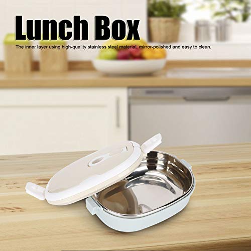 Niiyen Lunch Box 900ml 1 Layer Hot Food Lunch Containers Portable Stackable 304 Stainless Steel Adult Kids Bento Lunch Box Cold and Hot Food Storage for School Office Outdoor Travel